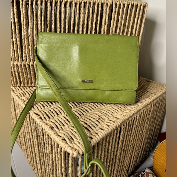 Perlina | Bags | Vintage Avocado Green Perlina Crossbody Bag With ...
